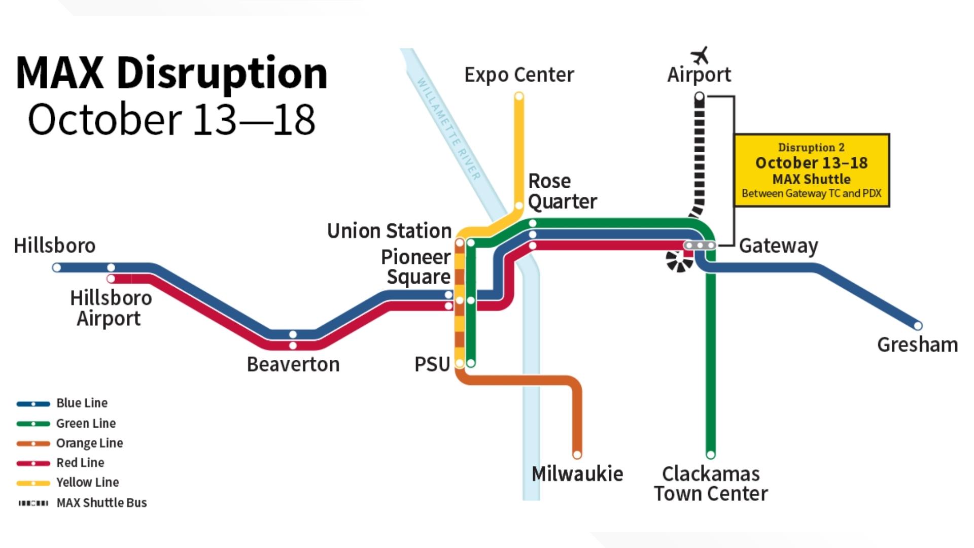 MAX Red Line to Portland Airport closed until Saturday | kgw.com