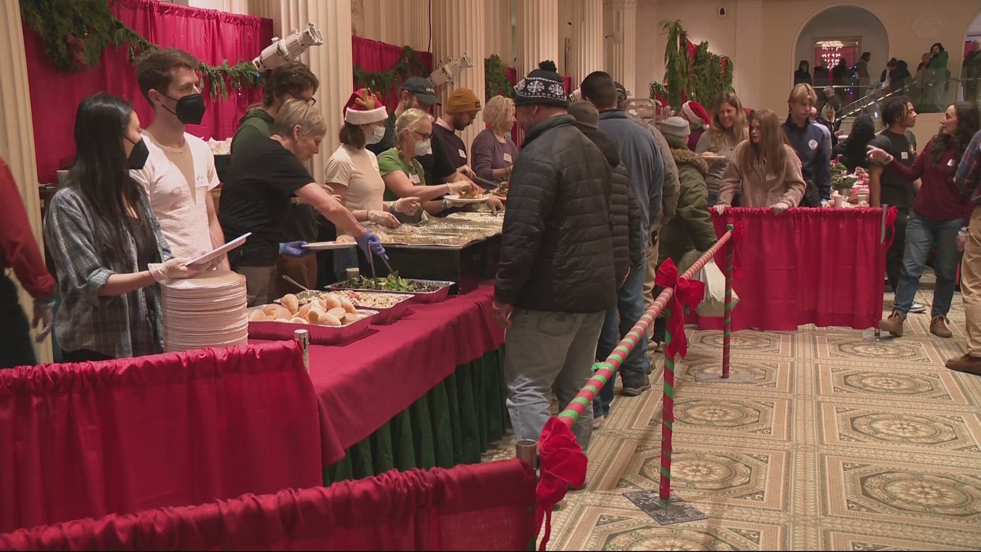 Christmas dinner served to people in need in downtown Portland | kgw.com