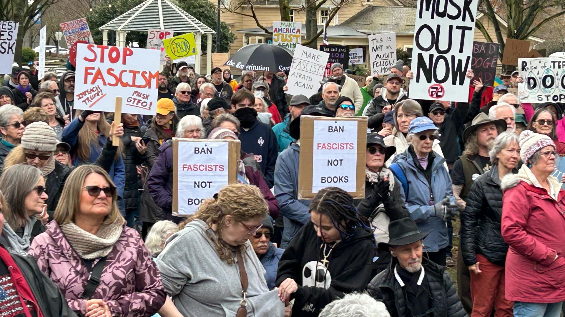 Protests against Trump and Musk held in Portland, Vancouver, Salem ...