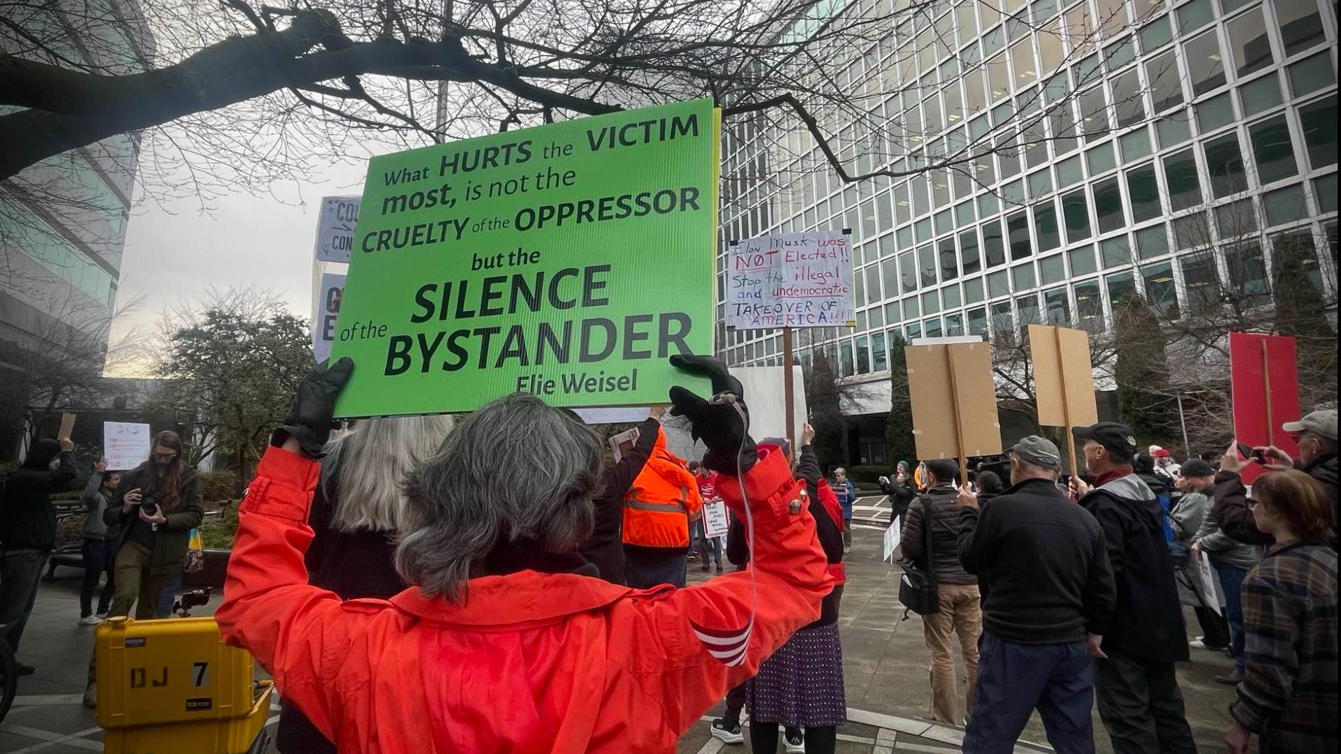 Protesters rally in Northeast Portland against mass federal layoffs ...