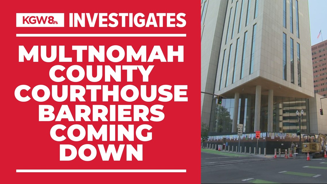 Fence around Multnomah County Courthouse in downtown Portland to be ...