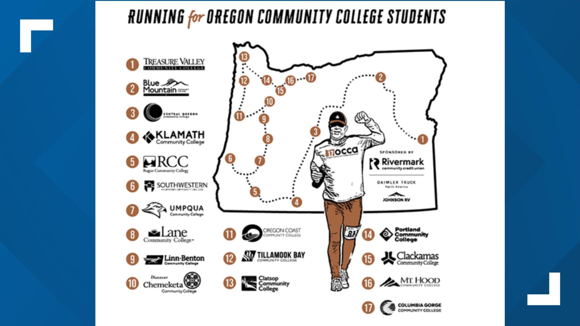 Community college president's marathon across Oregon spotlights student ...