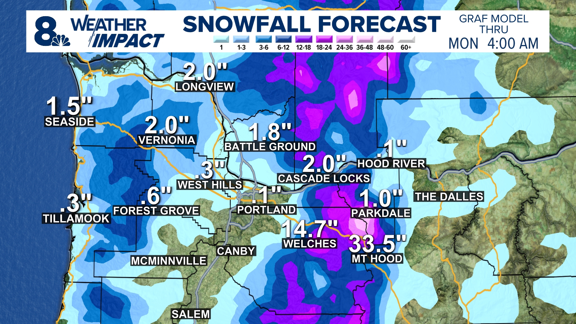 Portland snow chance: Timeline, what to expect | kgw.com