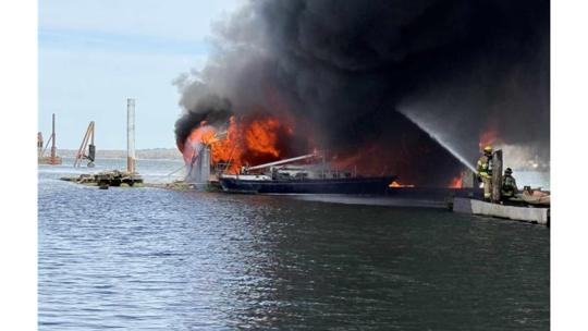 Boats and dock catch fire at Goble Marina on Columbia River | kgw.com