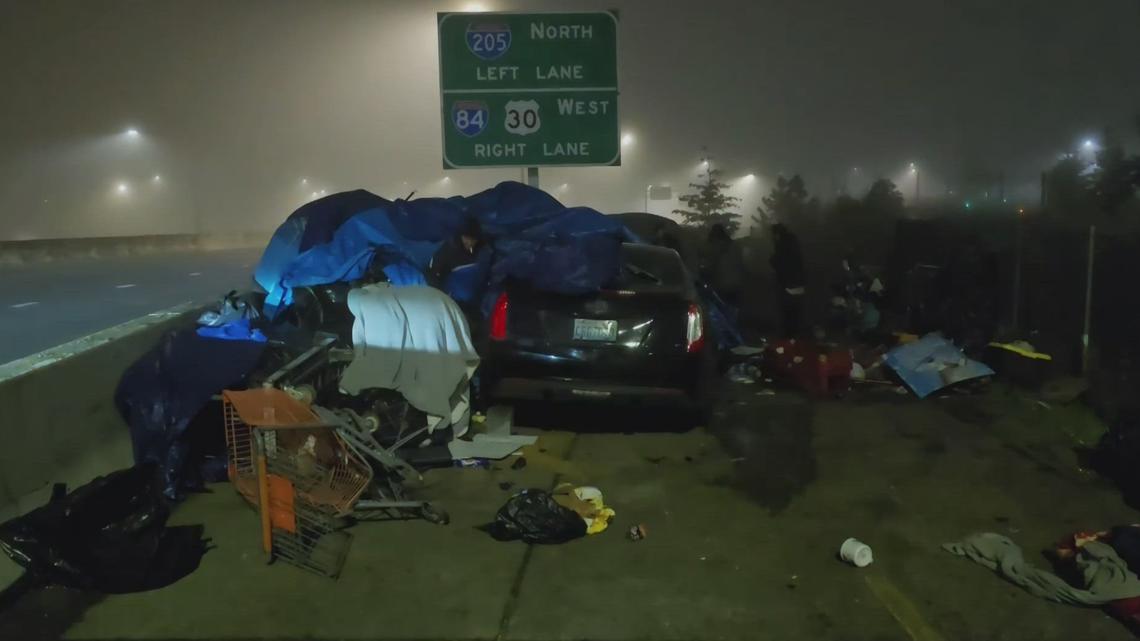 Vehicle drives into homeless camp in Northeast Portland | kgw.com