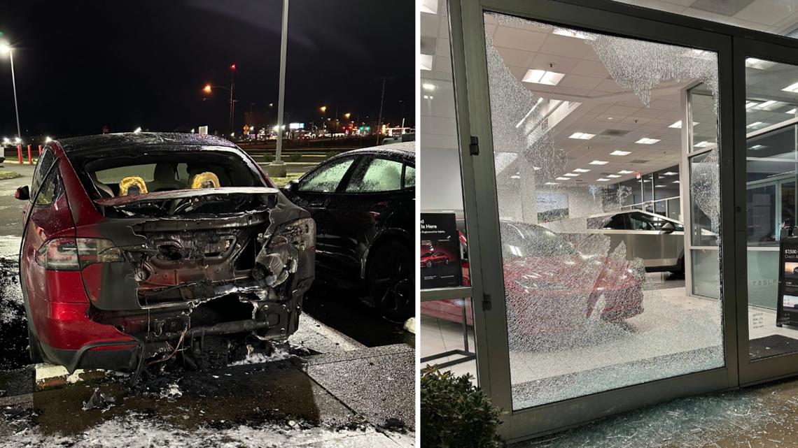 Fire at Tesla dealership in Oregon investigated as arson | kgw.com