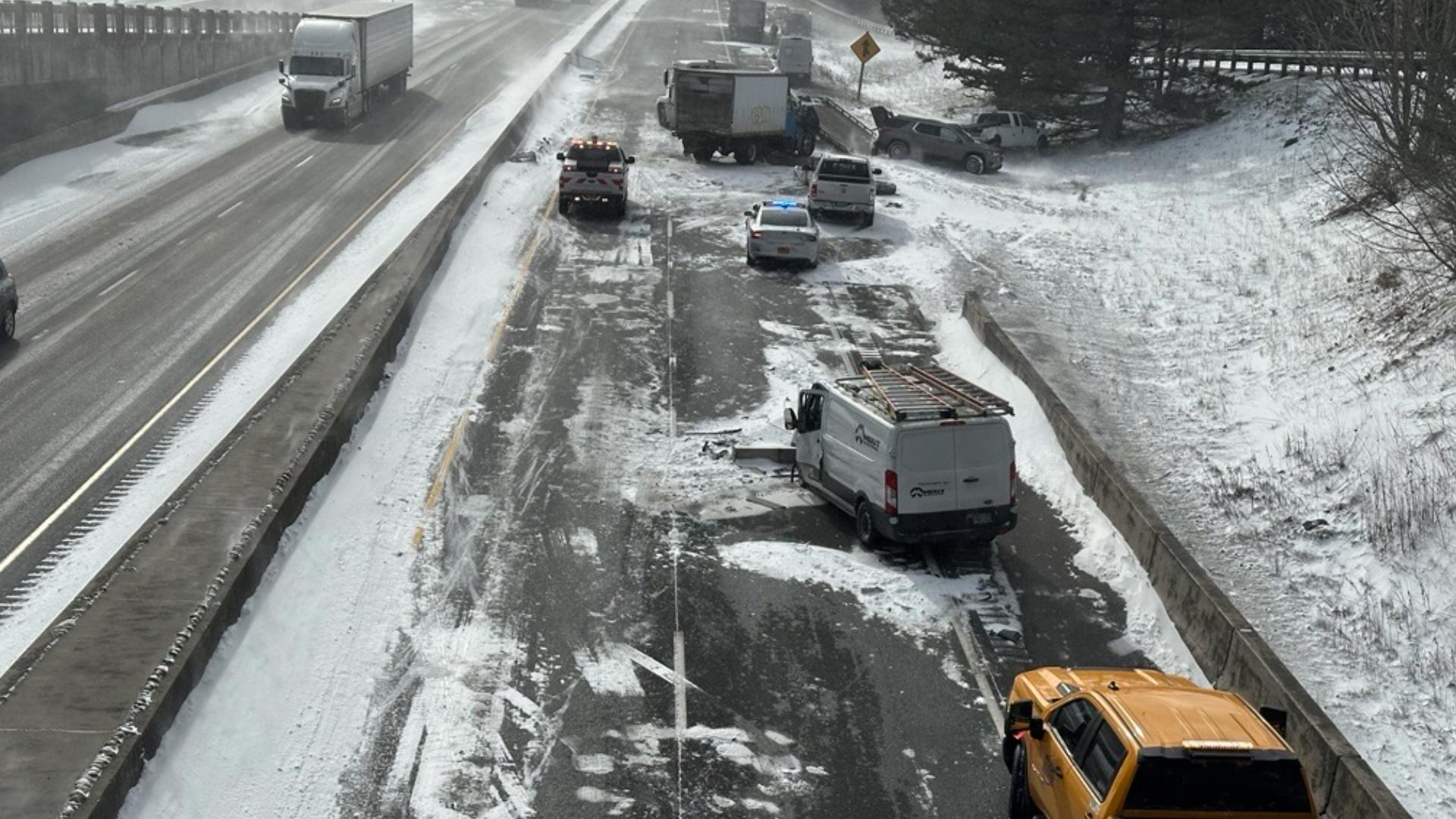 SUV catches on fire in massive pileup on I-84 | kgw.com