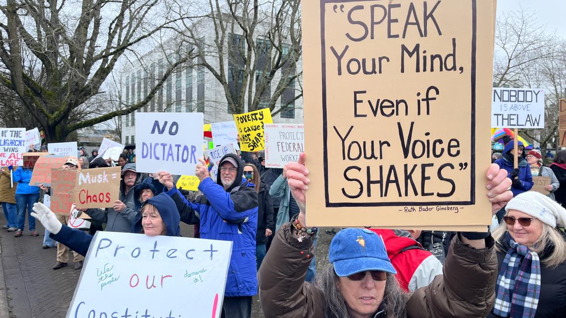 Protests against Trump and Musk held in Portland, Vancouver, Salem ...