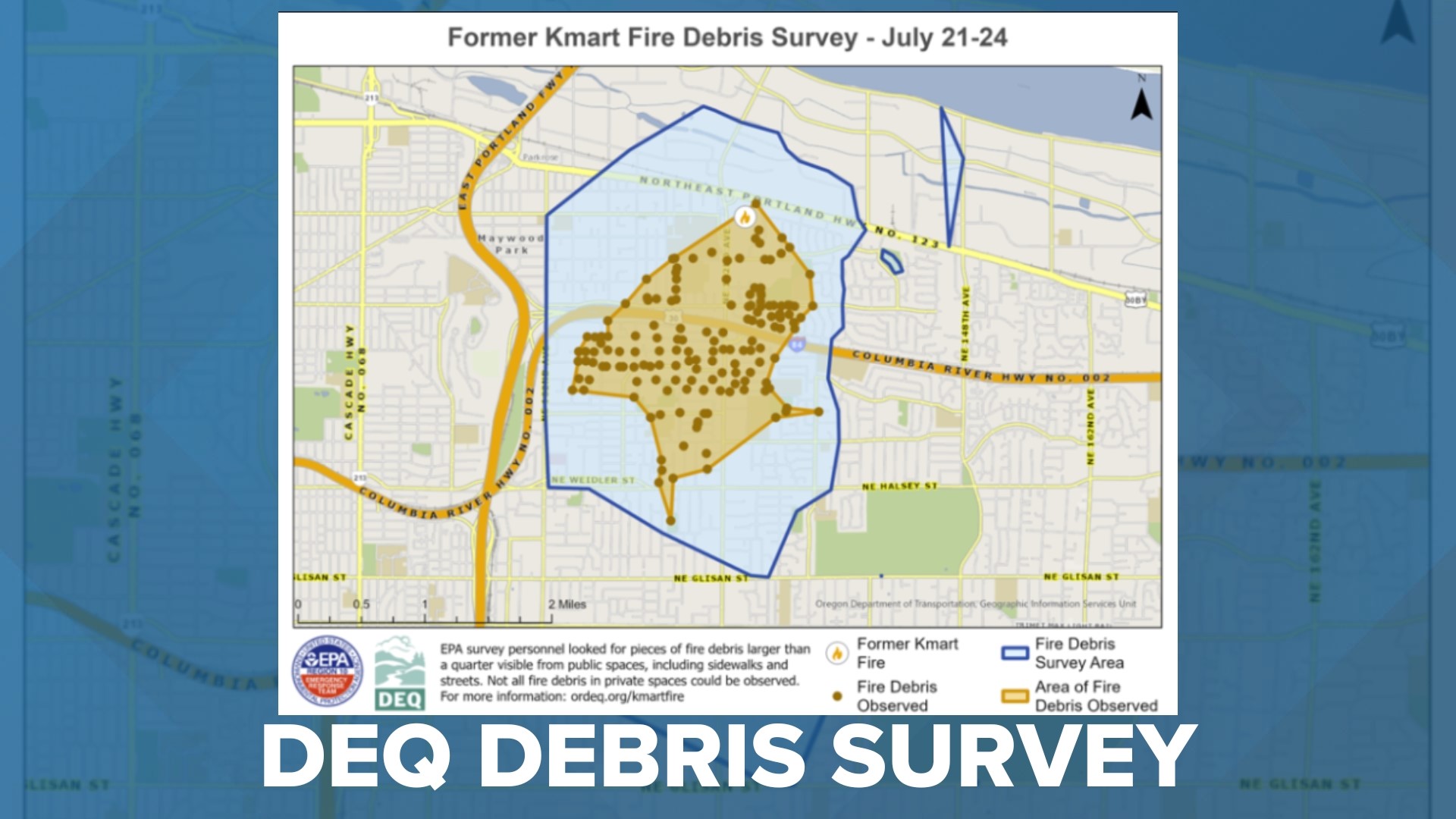 How far fire debris traveled from gutted Kmart in Portland | kgw.com