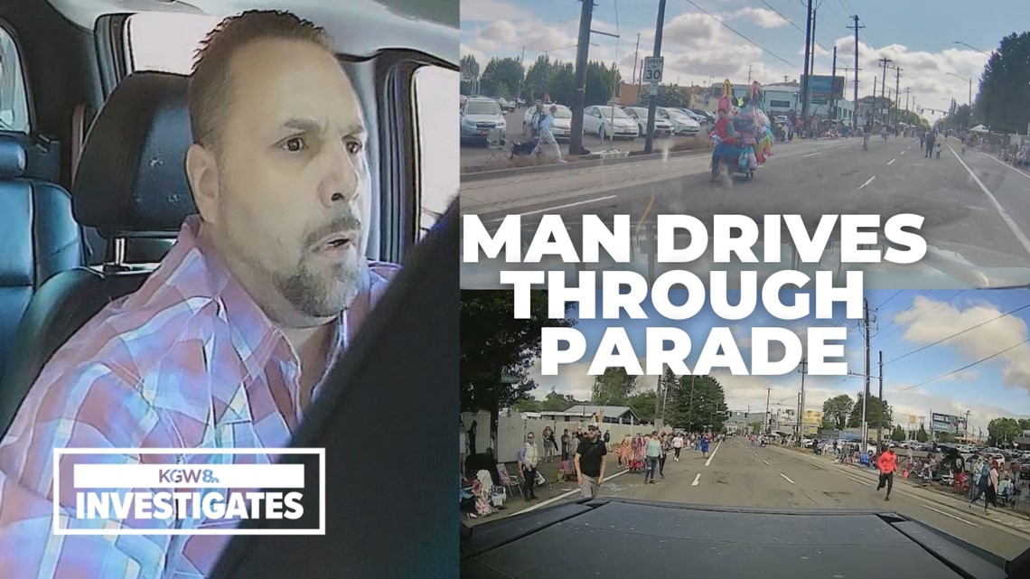 Dash cam video: Portland man drives through parade route, nearly hitting people | kgw.com