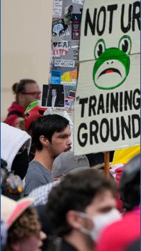 Anti-ICE protester's frog costume gains a reach well beyond the small ...