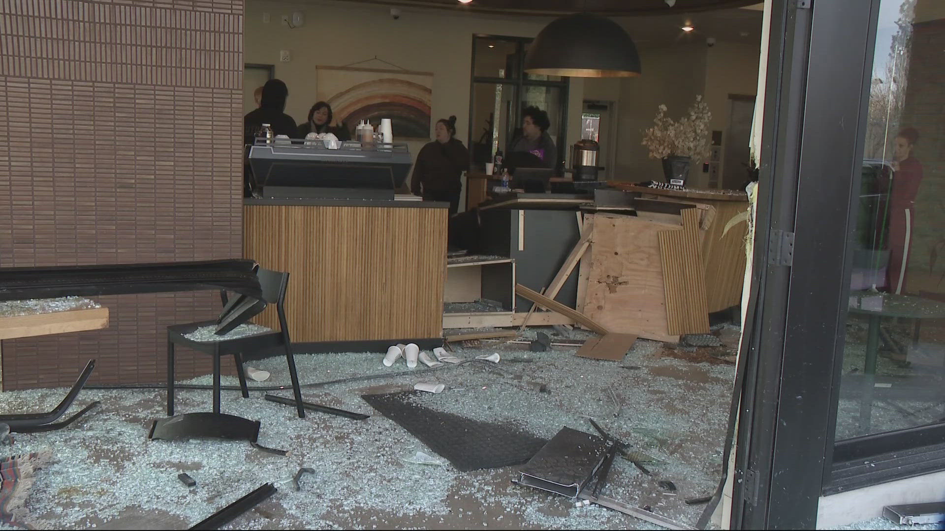 Truck crashes into coffee shop storefront in Gresham | kgw.com
