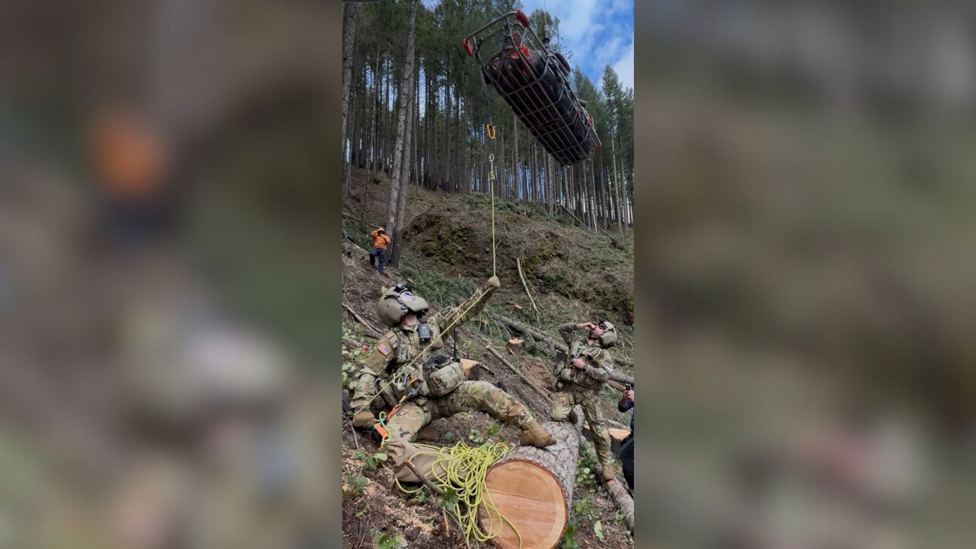 Army National Guard Black Hawk rescues logger struck by falling tree ...