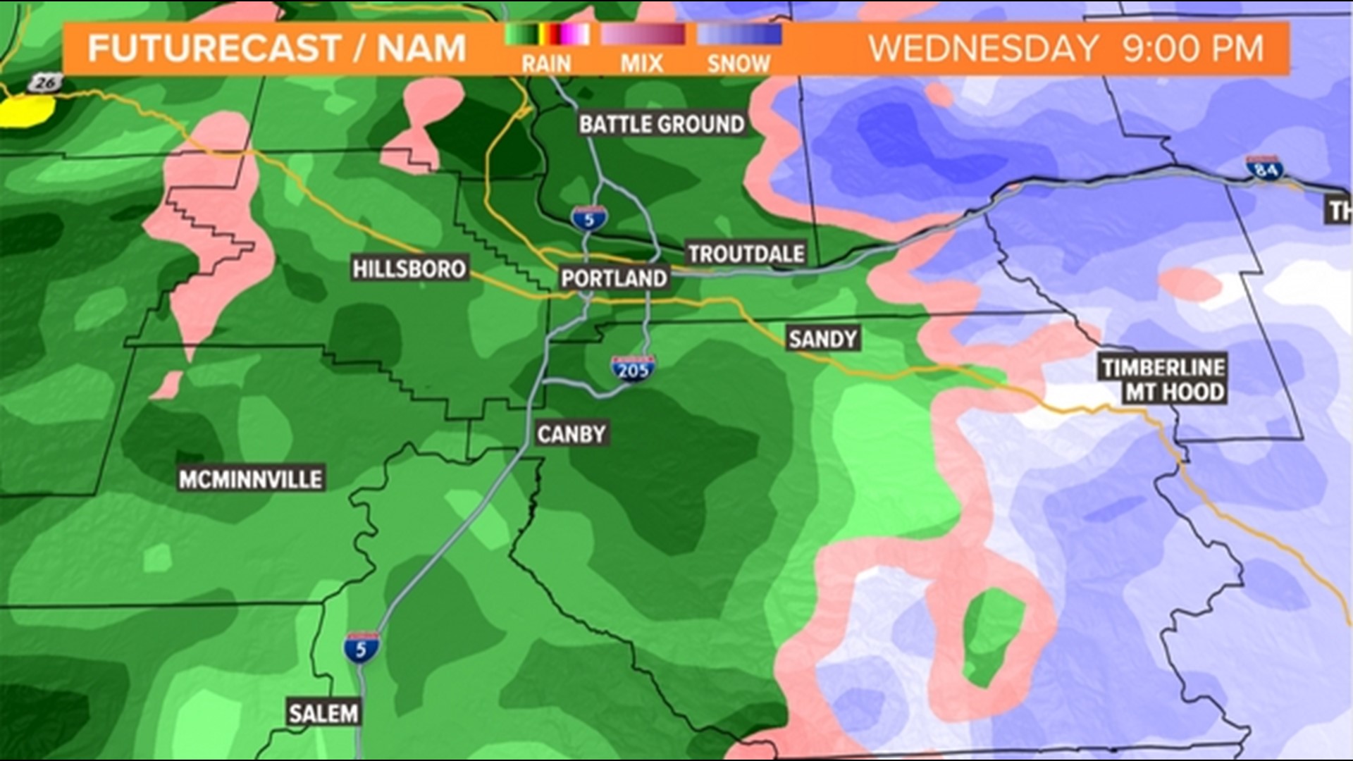 Chance of snow in Portland metro area | kgw.com