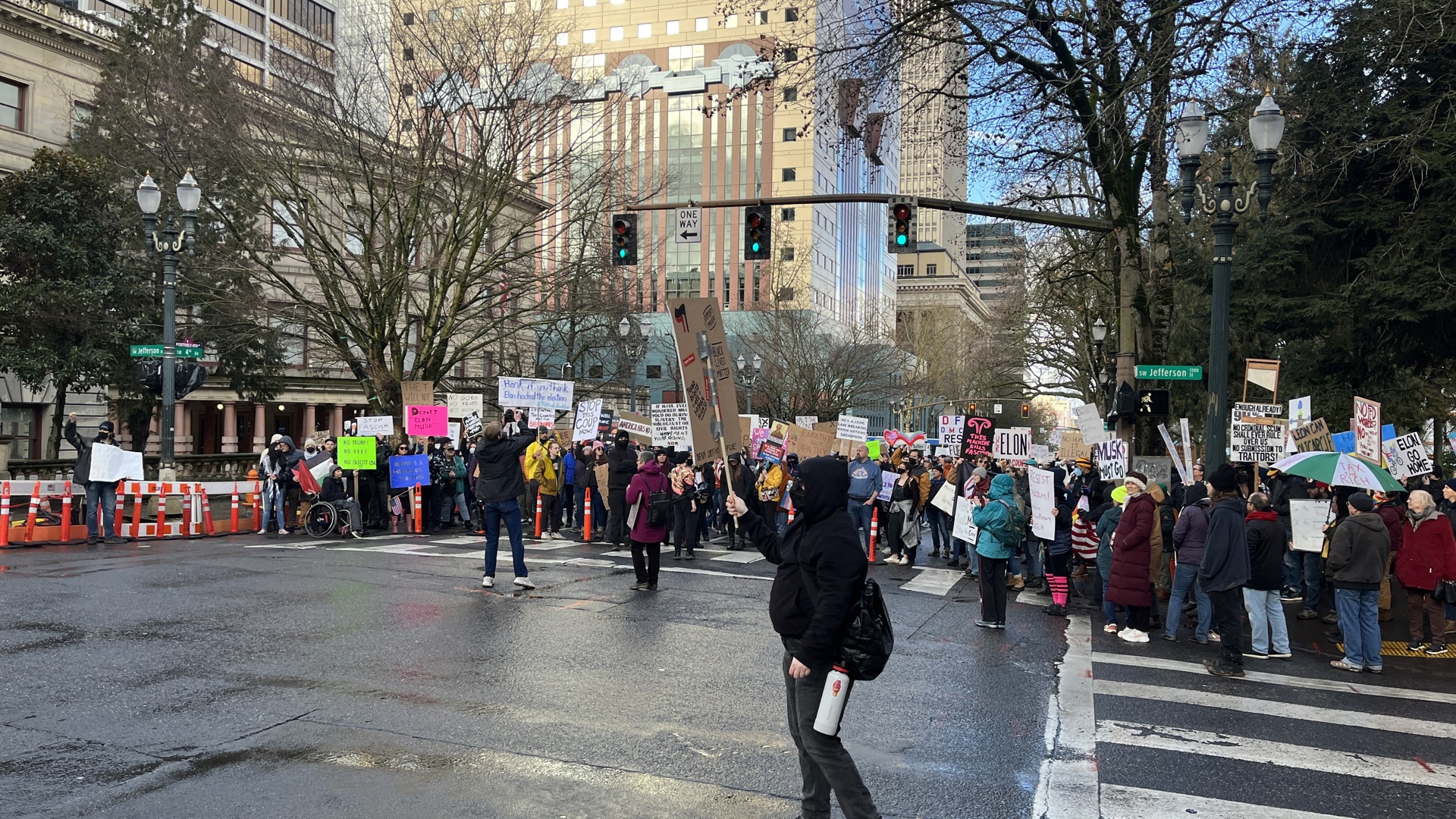 Protests against Trump and Musk held in Portland, Vancouver, Salem ...
