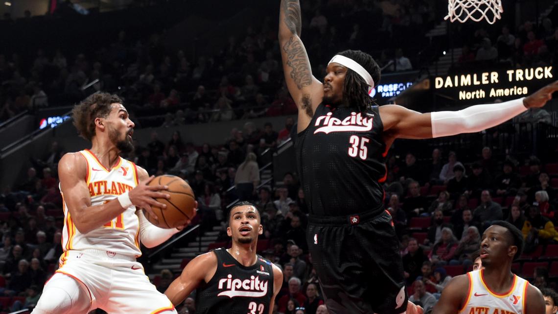 Blazers withstand late Hawks rally for 114-110 win | kgw.com