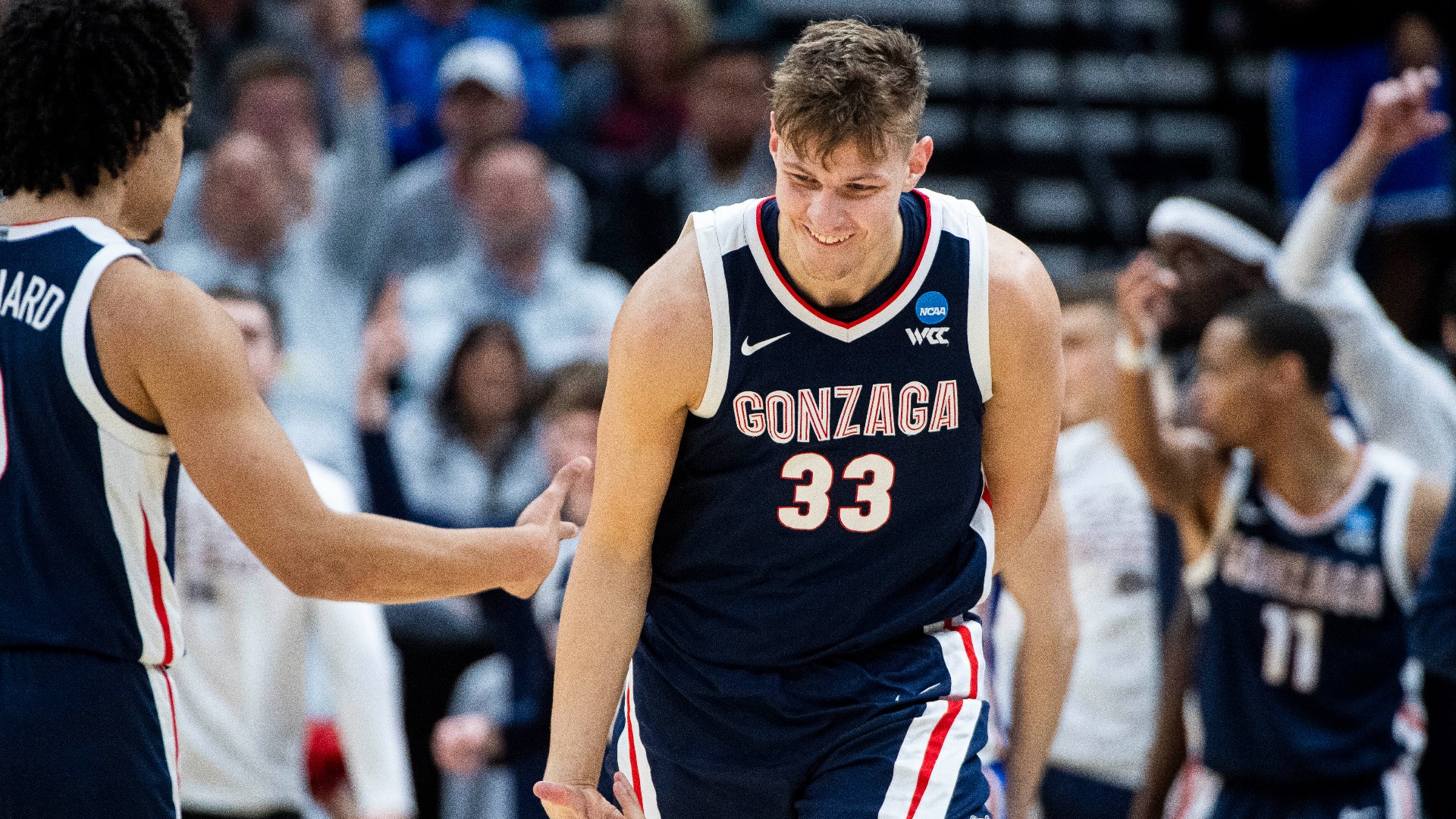 March Madness: Ben Gregg helps lead Gonzaga past Kansas 89-68 | kgw.com
