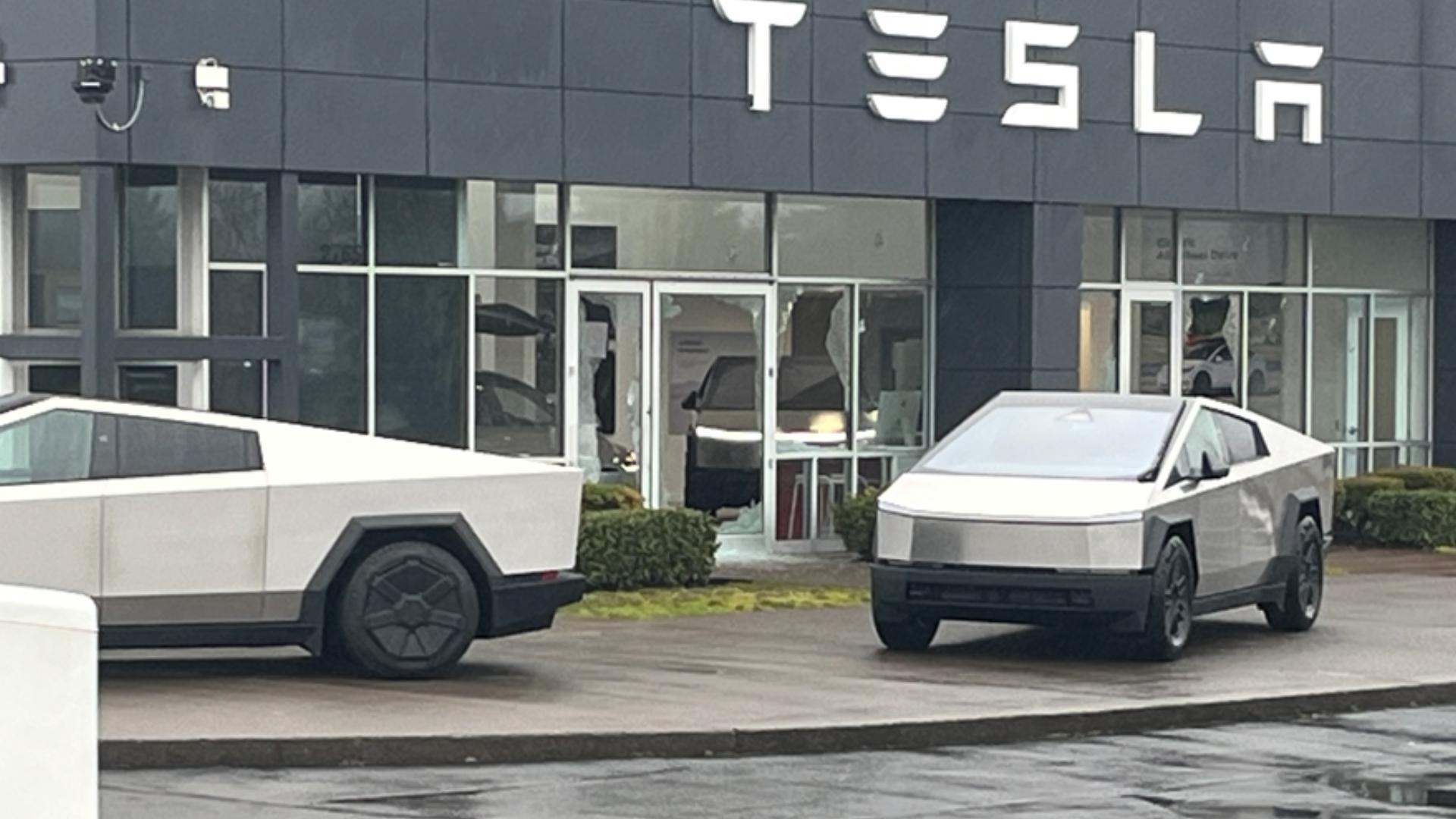 Salem Tesla dealership damaged by gunshots | kgw.com