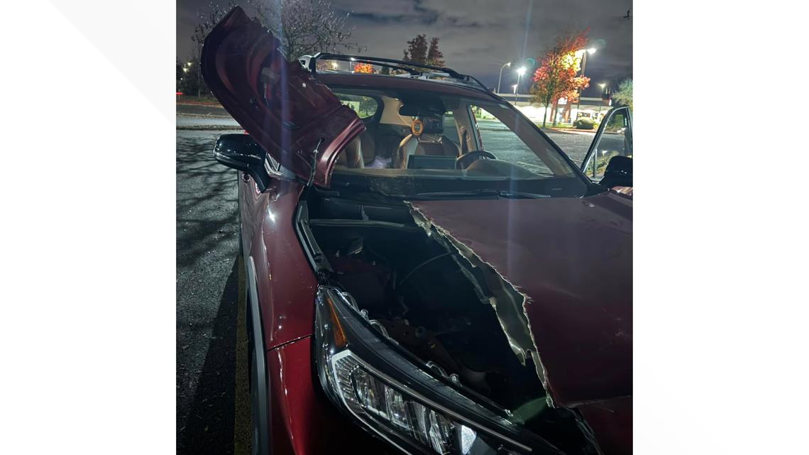 Several cars damaged by cinder blocks thrown off I-5 in Vancouver | kgw.com