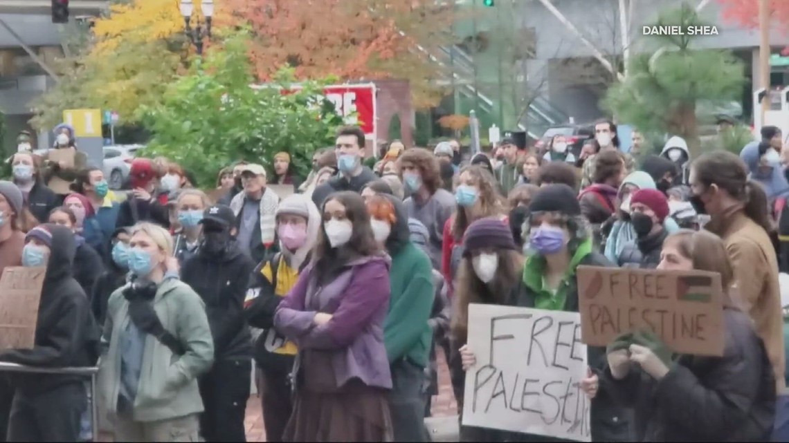 Pro-Palestinian rally in Portland calls for ceasefire | kgw.com