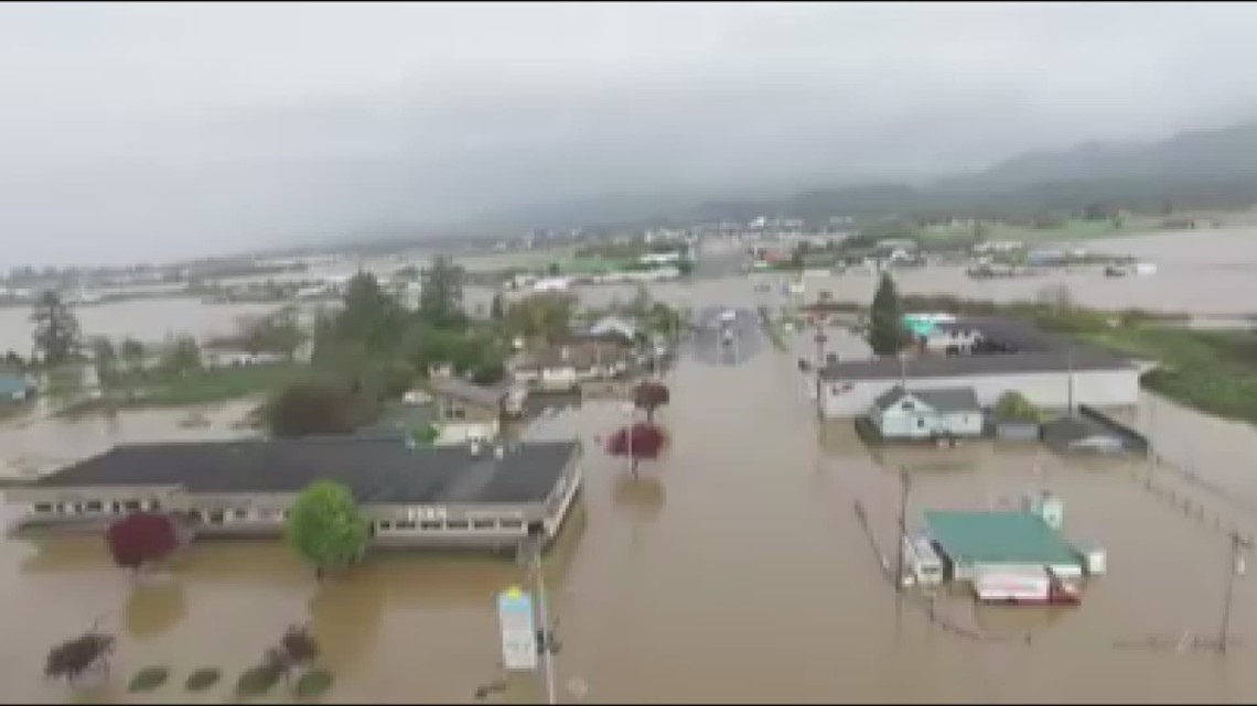 Drone flies over Tillamook flooding | kgw.com