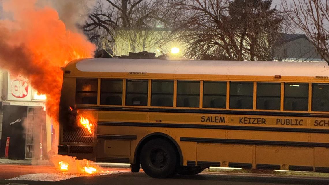 School bus catches fire in Salem; 7 children evacuated | kgw.com