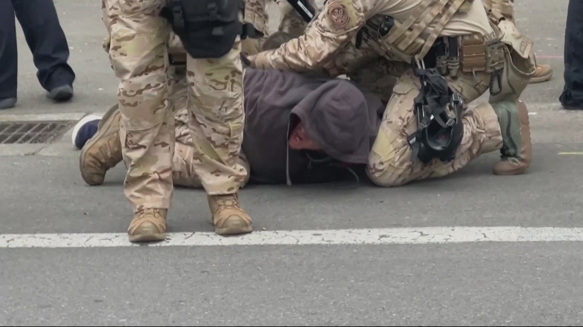 Federal officers use chemical irritants, pepper balls on Anti-ICE ...