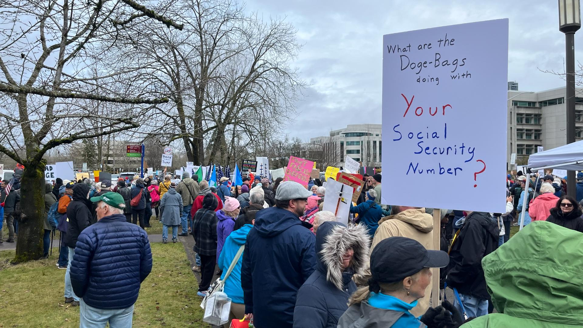 Protests against Trump and Musk held in Portland, Vancouver, Salem ...