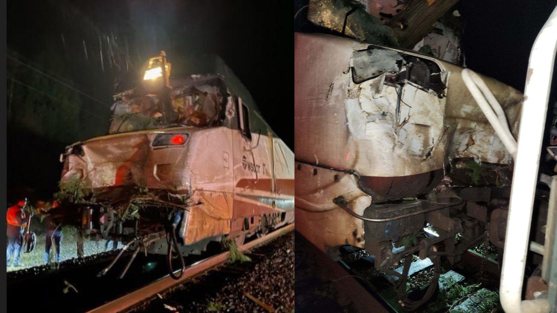Amtrak Cascades train damaged by downed tree during bomb cyclone | kgw.com