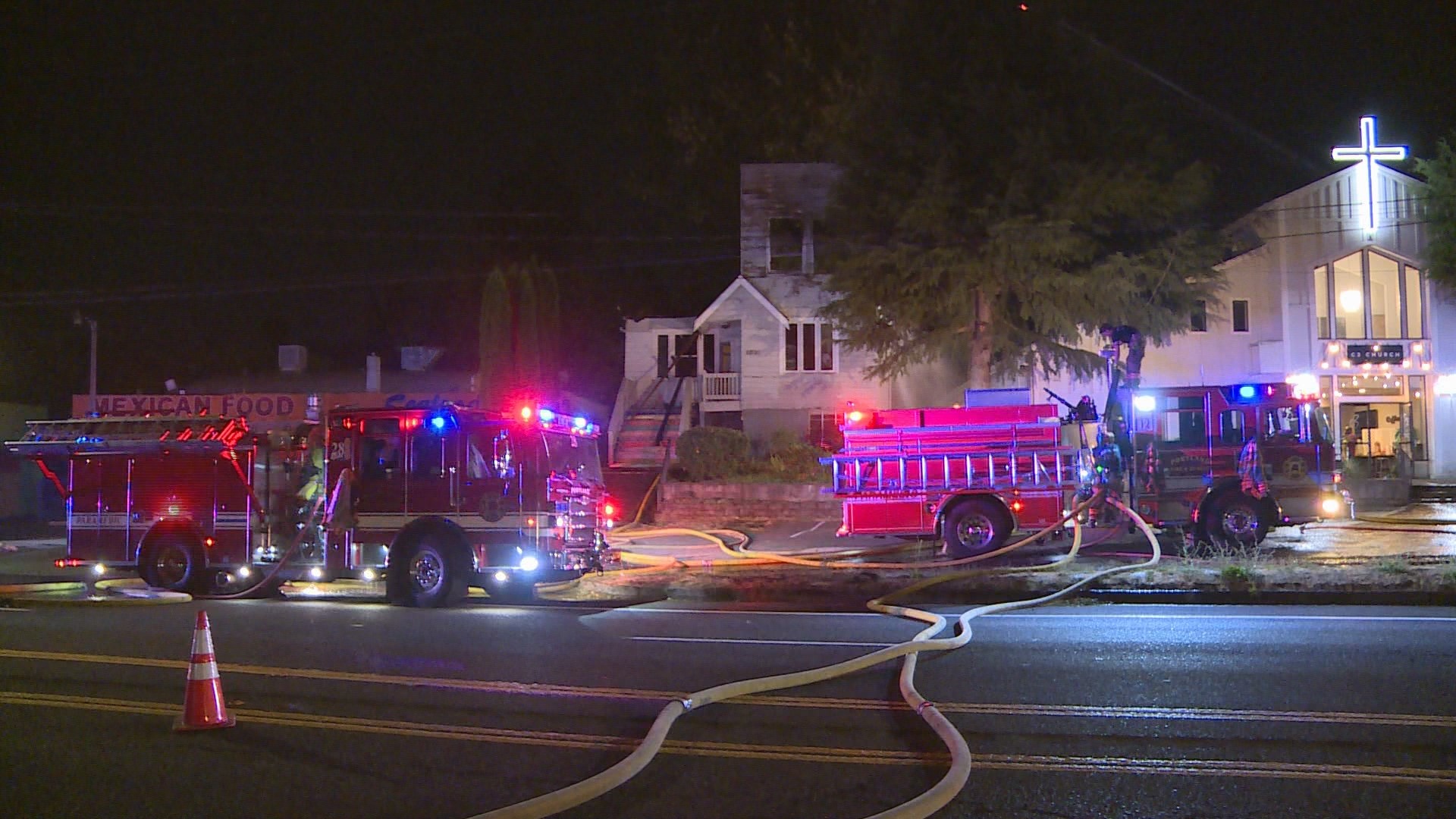 Northeast Portland church partially collapses in fire | kgw.com