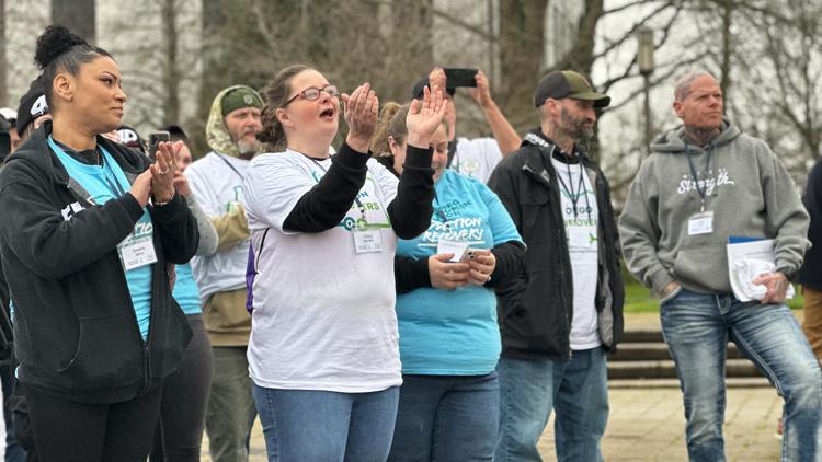 Dozens rally for more addiction recovery services in Oregon | kgw.com