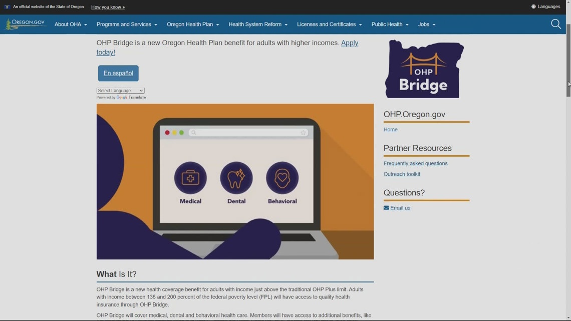 Oregon launches new healthcare plan, OHP Bridge | kgw.com