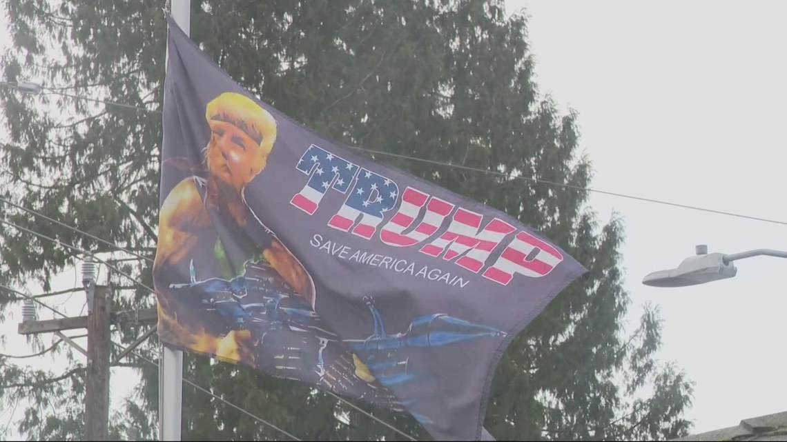 Milwaukie neighbors support each other despite warring political flags ...