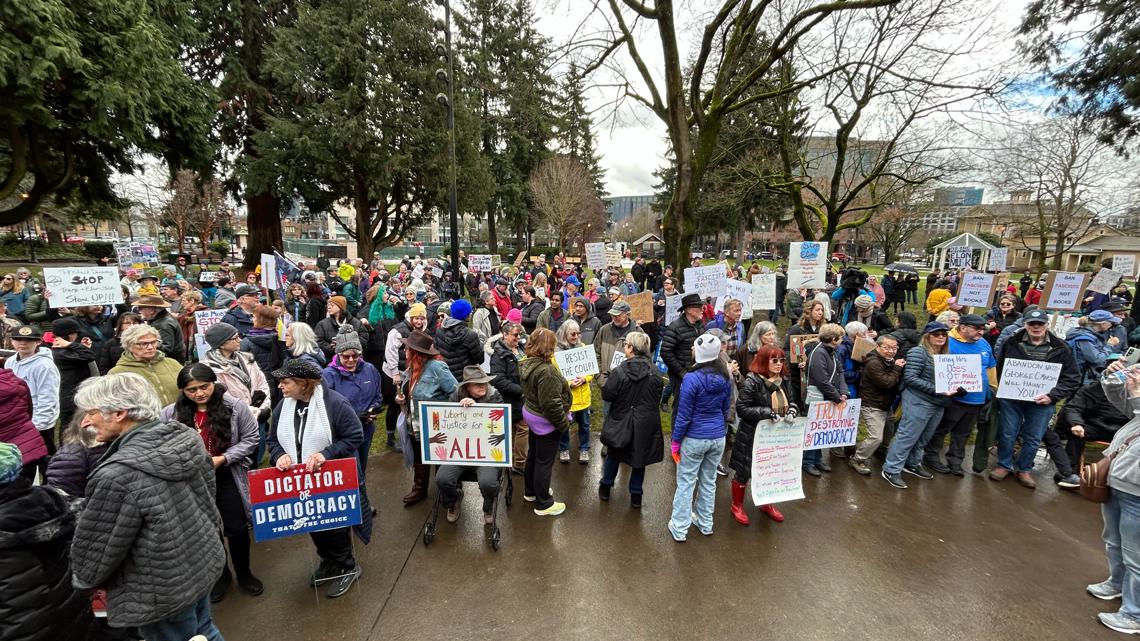 Protests against Trump and Musk held in Portland, Vancouver, Salem ...