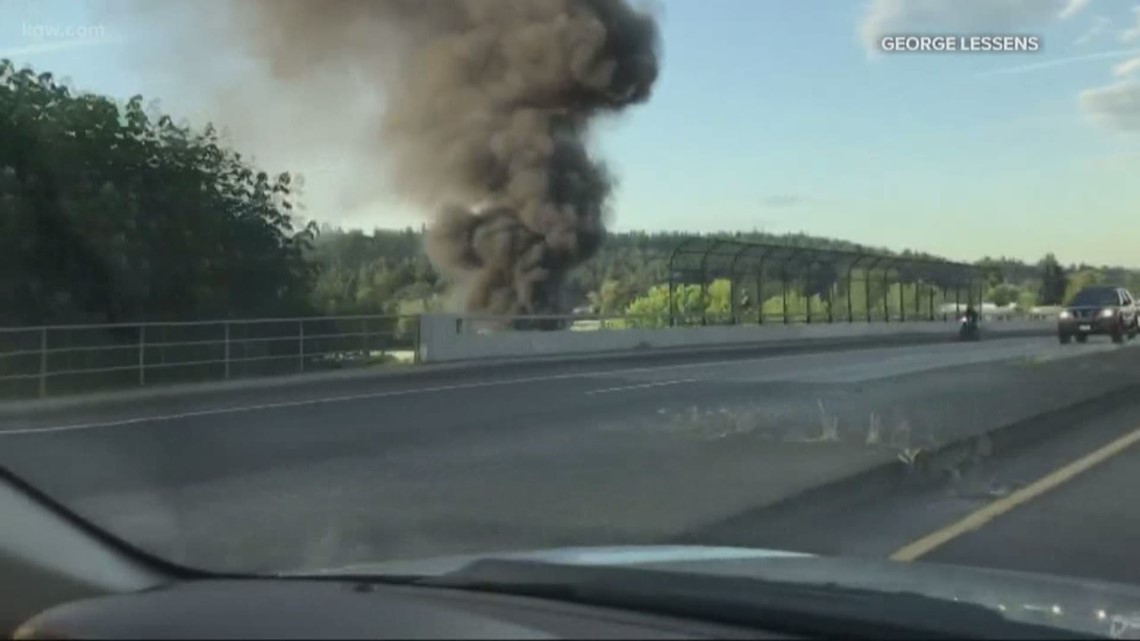 Railroad tie fire creates dangerous smoke | kgw.com