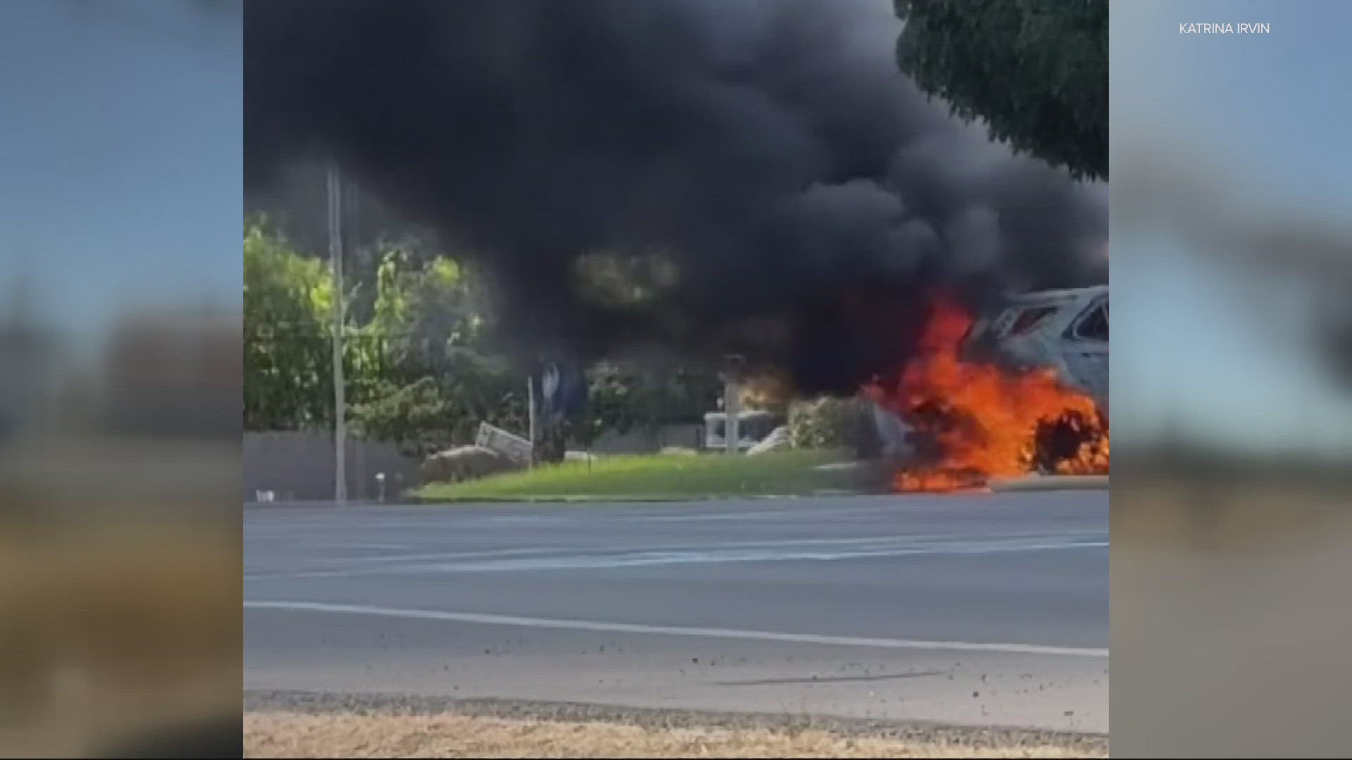 Propane fire after car accident sets off evacuation warnings in ...