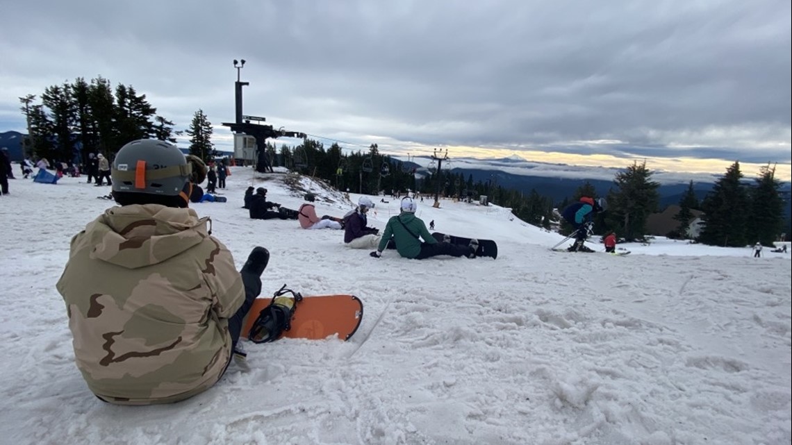 Ski areas struggle with low snow totals on Mount Hood | kgw.com
