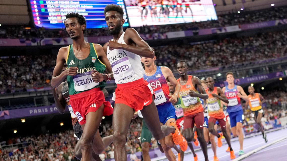 Mohammed Ahmed places 4th in 10,000-meter race at Paris Games | kgw.com