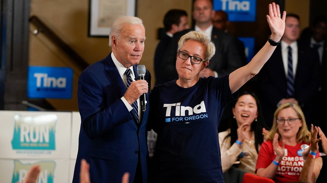 Biden arrives in Portland to campaign for Tina Kotek | kgw.com