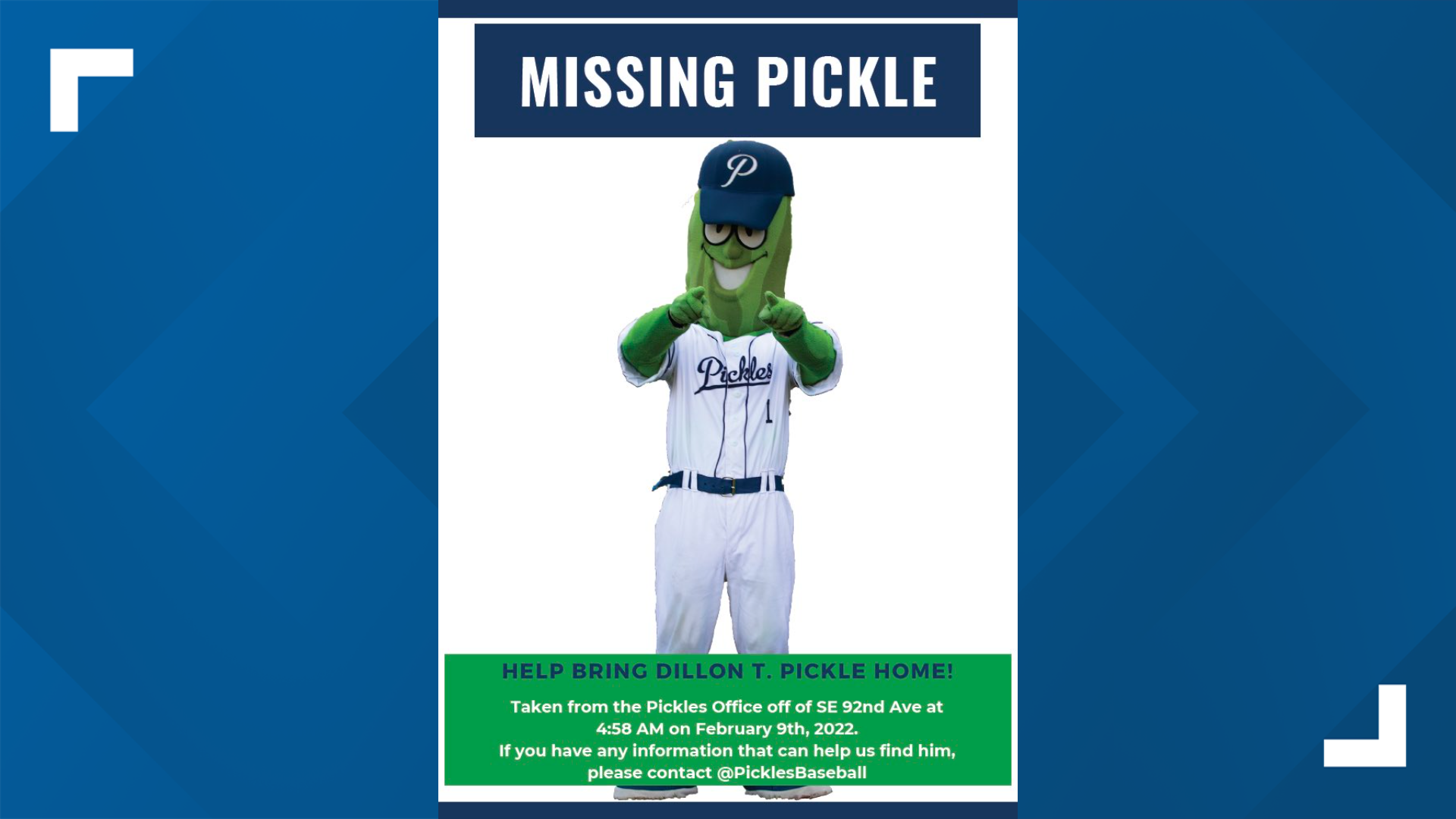 Portland Pickles mascot stolen | kgw.com