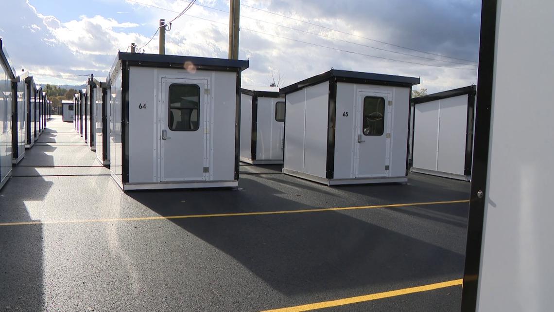 Portland opens second mass homeless shelter site | kgw.com