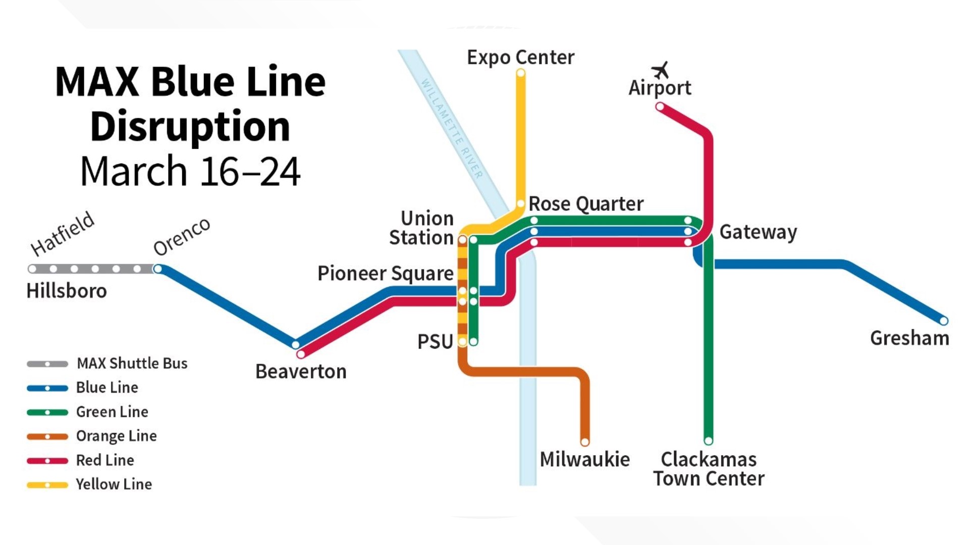 Western end of MAX Blue Line to close for a week | kgw.com