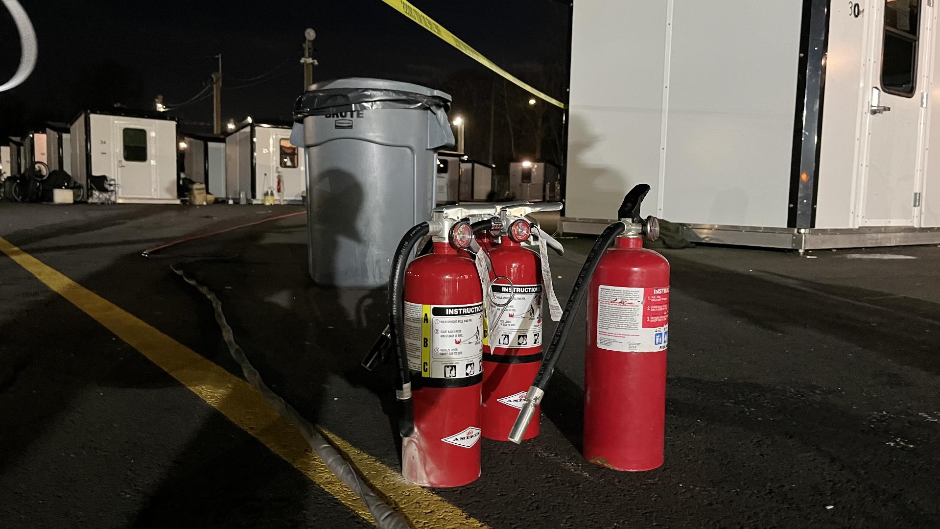 Fire at Portland outdoor homeless shelter leaves 1 dead | kgw.com