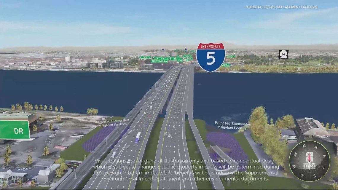Interstate Bridge replacement shown in new 3D flyover videos | kgw.com