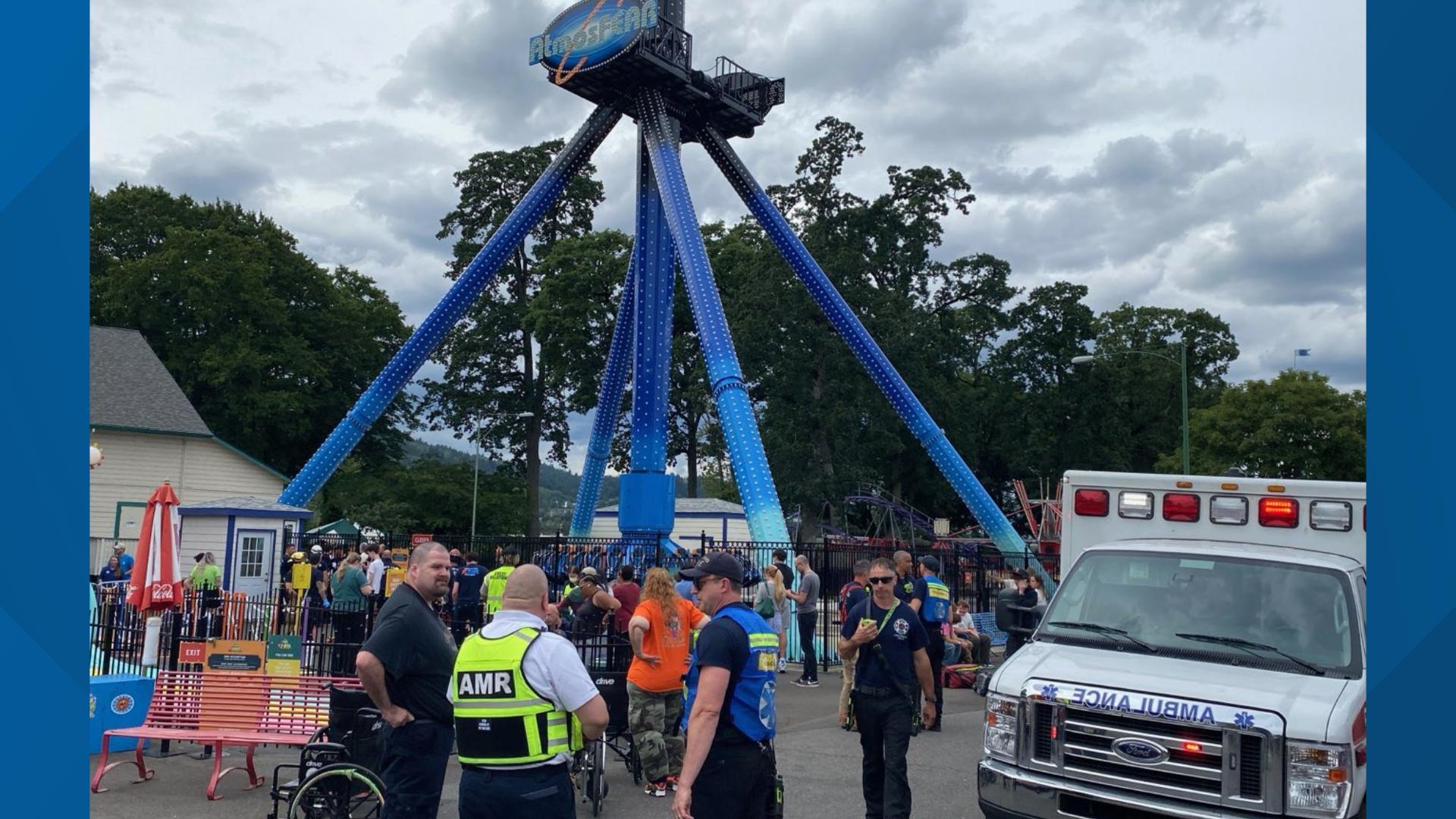 Portland Oaks Park ride malfunction leaves 28 stuck upside down | kgw.com