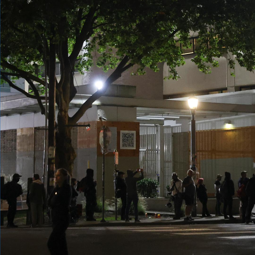 2 men arrested during protests at Portland ICE facility Friday | kgw.com