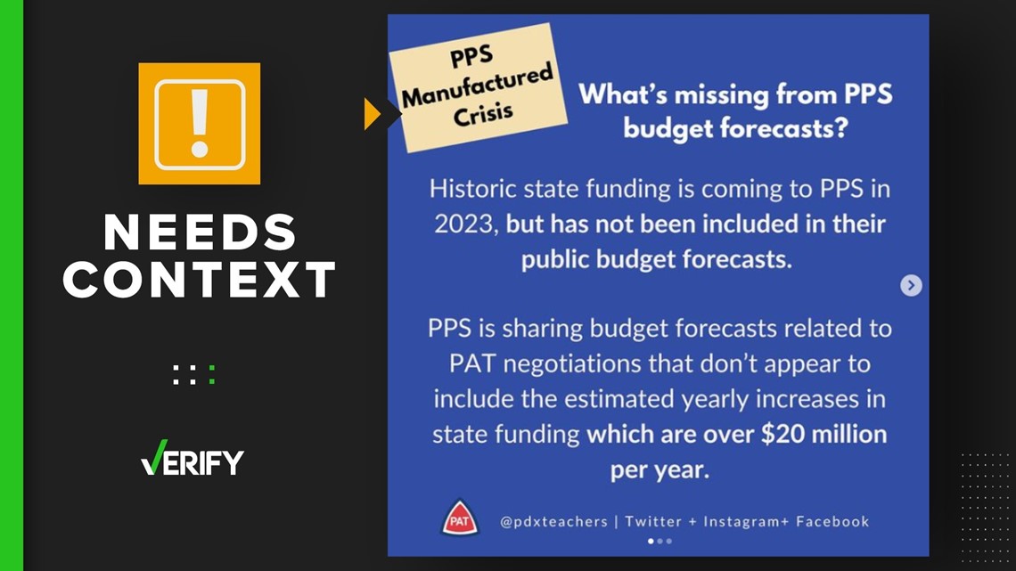 Claim about missing state funds in PPS budget needs context | kgw.com
