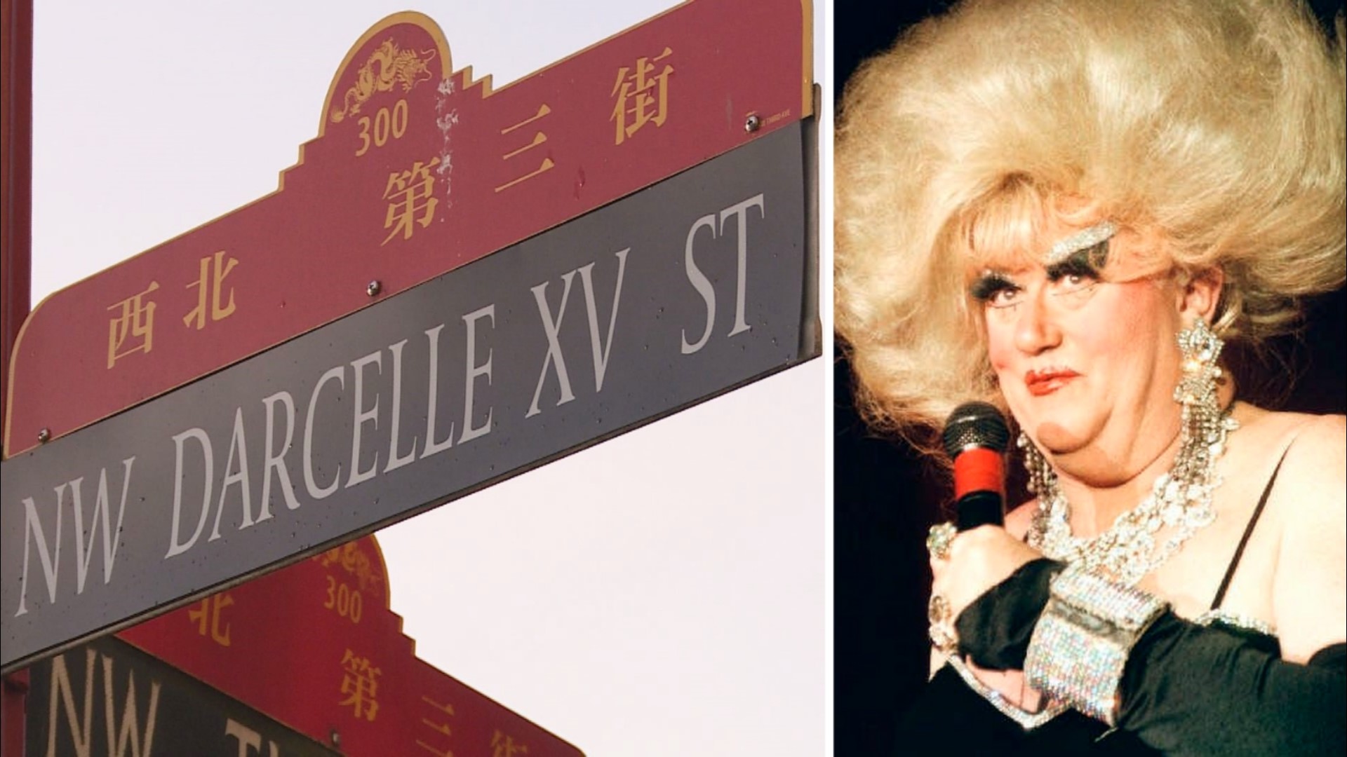 Street sign honors Darcelle XV, Portland's iconic drag queen | kgw.com
