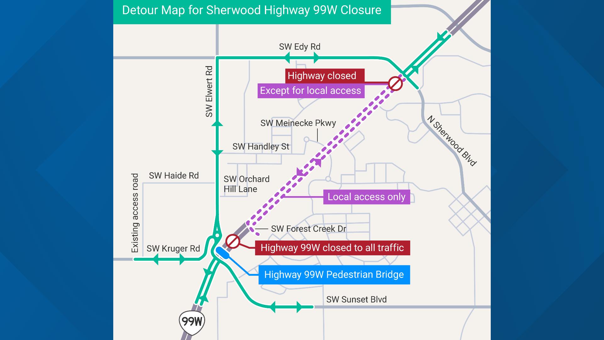 Highway 99W in Sherwood to close this weekend for bridge installation ...