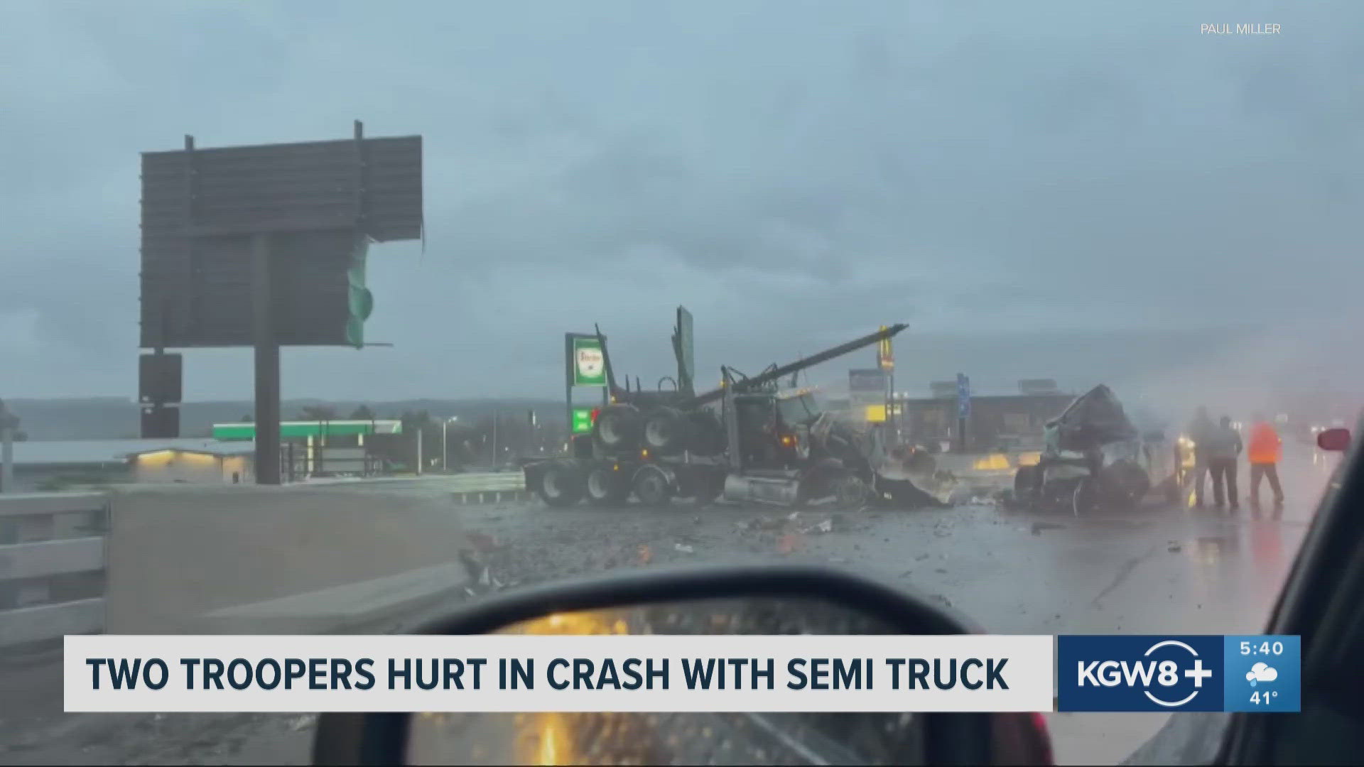 Two Oregon State Troopers injured in I-84 crash near The Dalles | kgw.com